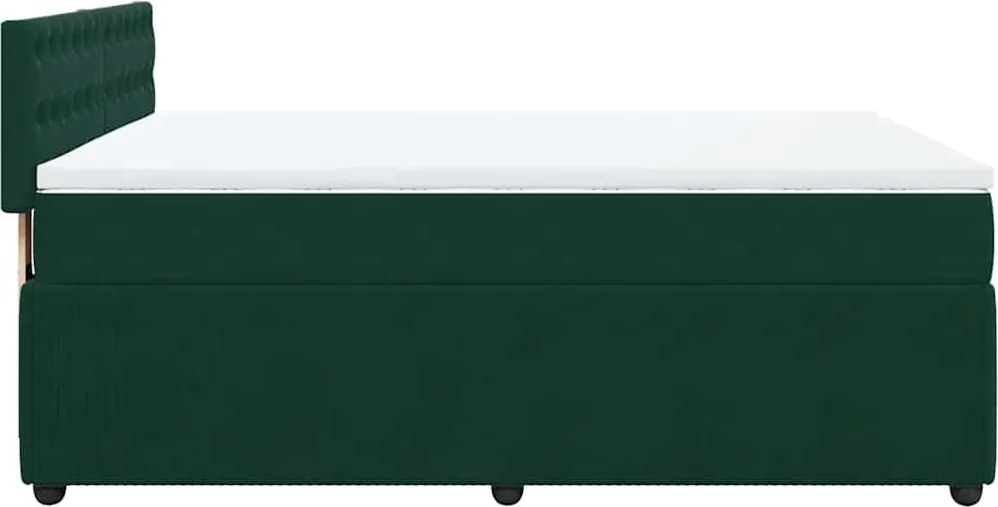 Box spring postel s matrací tmavě zelená 160x200 cm samet 3290097