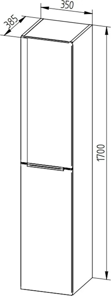 Mereo Mereo, Mailo, koupelnová skříňka vysoká 170 cm, chrom madlo, CN524LP