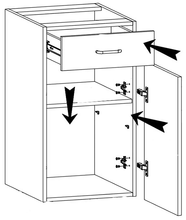 Sycylia | dolní skříňka D40S1 | PRAVÁ | andersen