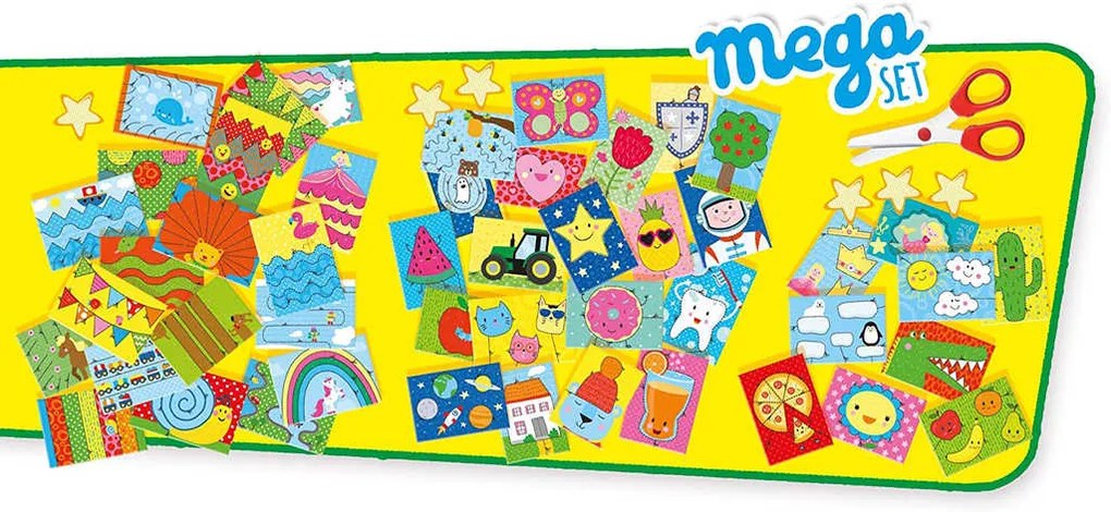 SES CREATIVE Vystřihování kreativní mega set s nůžkami v krabici 14617