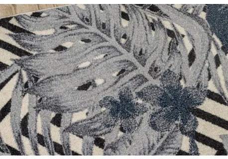 koberec HEOS 78540 krémový / modrý LISTY DŽUNGLE velikost 160x220 cm | krásné koberce cz