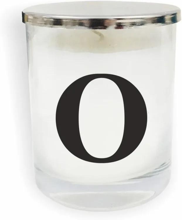 Bílo-černá svíčka North Carolina Scandinavian Home Decors Monogram Glass Candle O