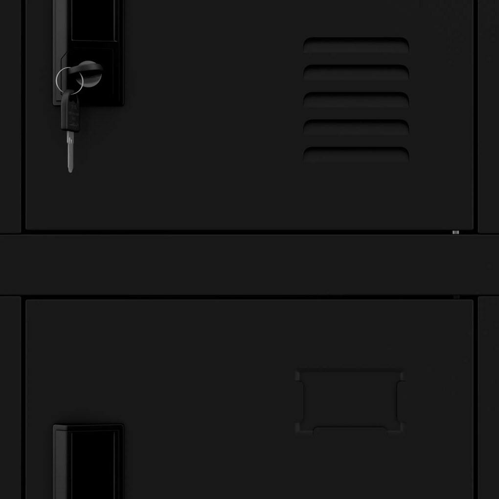 Šatní skříň s 18 uzamykatelnými boxy, černá, 900x1850x400 mm: KAROL