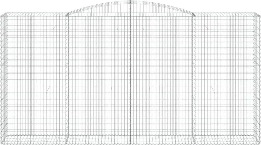 vidaXL Klenuté gabionové koše 2 ks 400x50x200/220cm pozinkované železo [3147061]