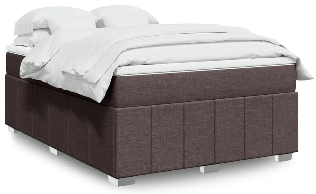 Box spring postel s matrací tmavě hnědá 140x200 cm textil 3285480