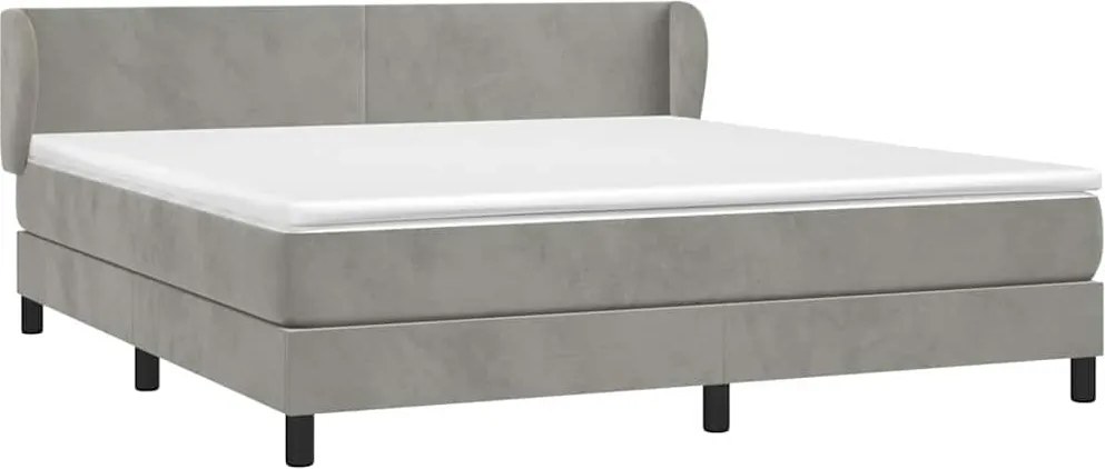 Box spring postel s matrací světle šedá 160x200 cm samet 3127379