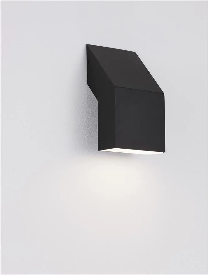 NV 9020928 Venkovní nástěnné svítidlo BRIGITTA černý hliník a akrylový difuzor proti oslnění LED 6W 3000K 100-240V IP65 - NOVA LUCE
