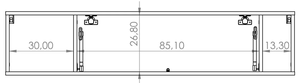 GAB Závěsná skříň QUER, Dub Hikora 135 cm