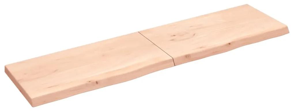Nástěnná police 200x50x(2-6) cm neošetřené masivní dubové dřevo,  363609