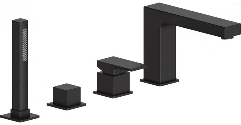 Mexen CUBE - vanová baterie 4-otvorová, Černá, 72932-70