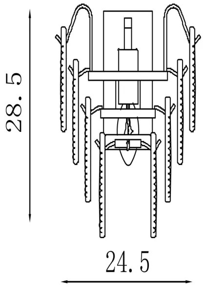 Searchlight 48910-1SB - Nástěnné svítidlo FEATHER 1xE14/60W/230V