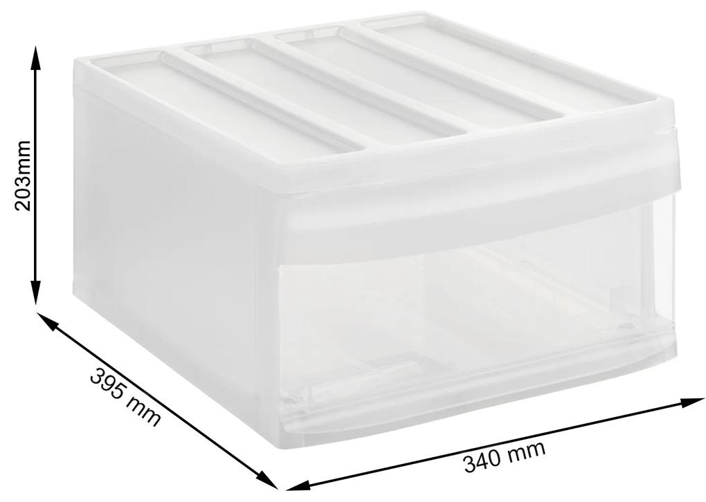L - Zásuvka, úložný box vysunovací, transparentní  Rotho SYSTEMIX