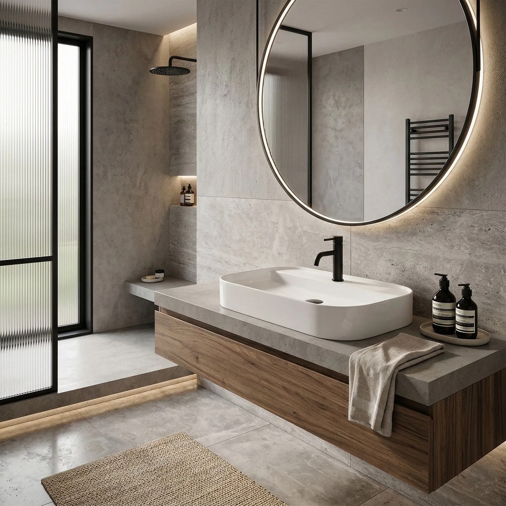 Rea Verona, umyvadlo na desku 650x440x120mm, bílá lesklá, REA-U3325