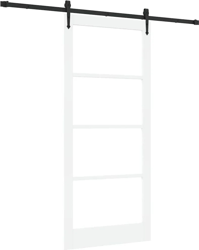 Posuvné dveře ORKDAL 93 x 211 cm Masivní borové dřevo a sklo 3332486