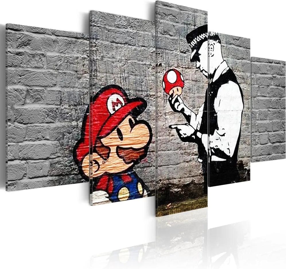 Obraz pouliční umění - Super Mario Mushroom Cop: Banksy