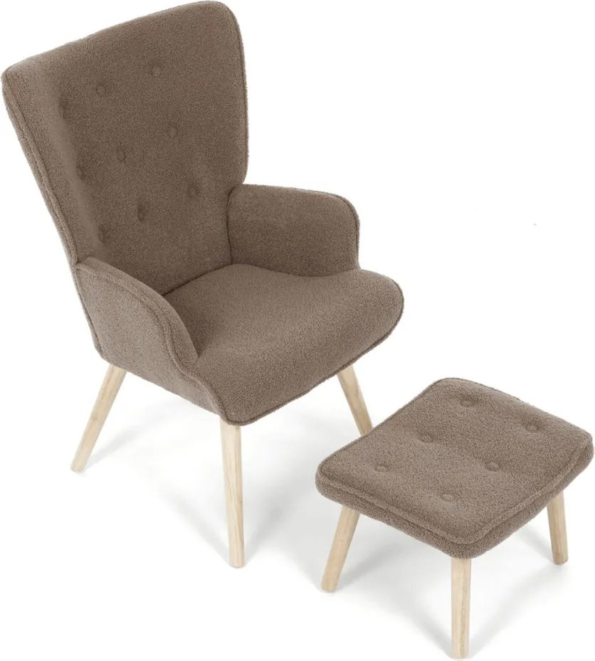 Relaxační křeslo AK-319 BR2, látka bouclé, hnědá (67 x 76) cm zelená