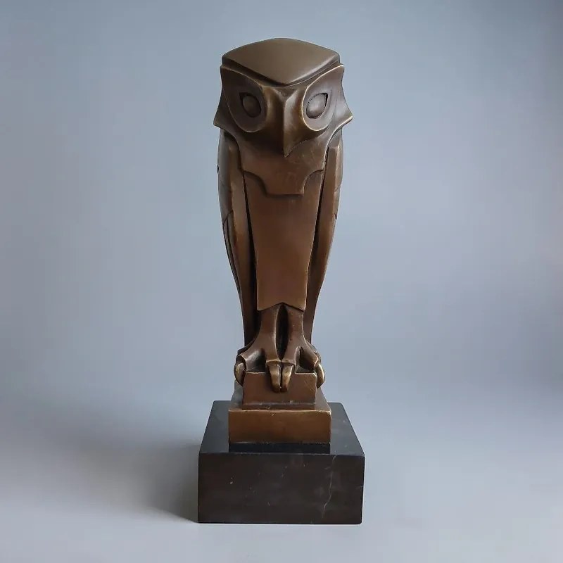 Sova – bronzová socha sovy – Art Deco, Johan Coenraad Altorf