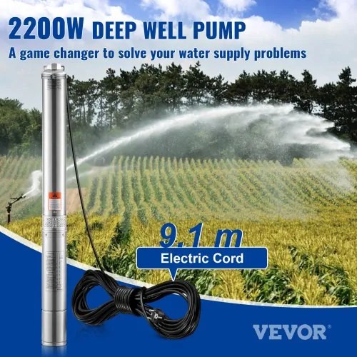 Hlubinné ponorné čerpadlo Vodní čerpadlo z nerezové oceli 2200 W – AC230 V, 50 Hz