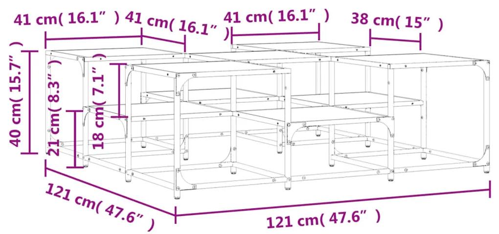 Konferenční stolek dub sonoma 121x121x40 cm kompozitní dřevo - Default Title