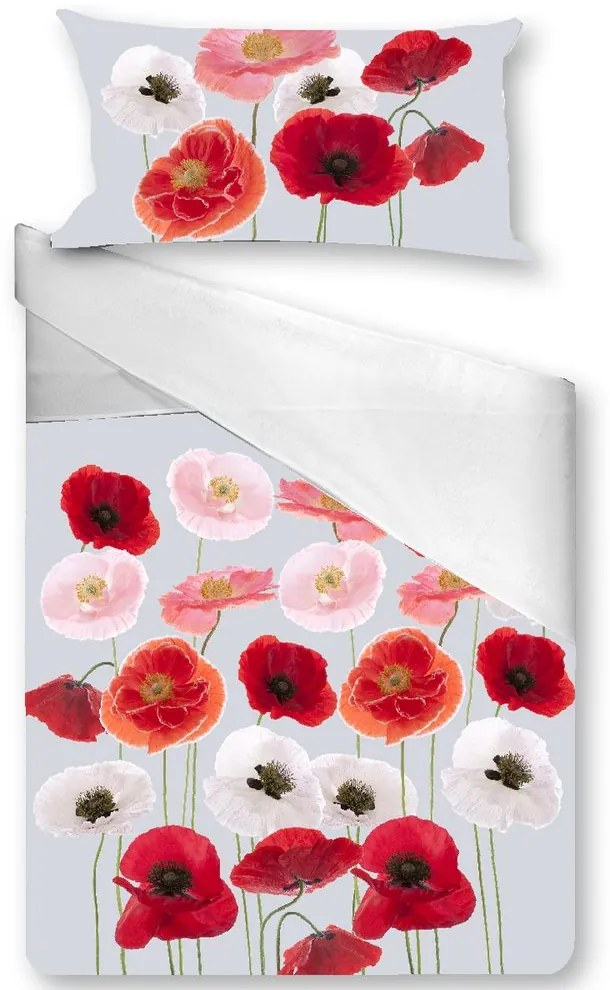 3D italské povlečení 100% bavlna Poppies - 140x200 / 70x90 cm