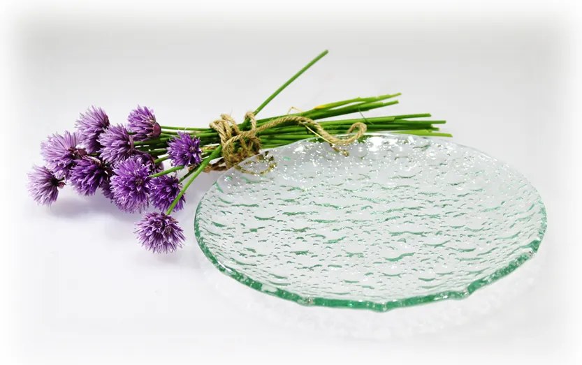 BDK-GLASS Kulaté skleněné talíře NATURE MOON Průměr: 35cm
