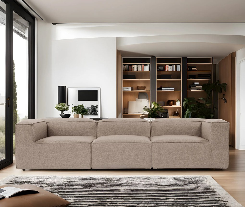 Hanah Home Třímístná pohovka FORA hnědá