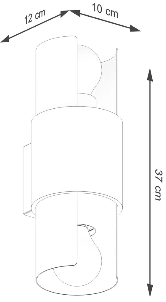 Nástěnné svítidlo Flash2, 1x bílé kovové stínítko