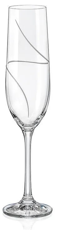 Crystalex - Bohemia Crystal Sklenice na šampaňské Viola Up matný 190 ml, 6 ks