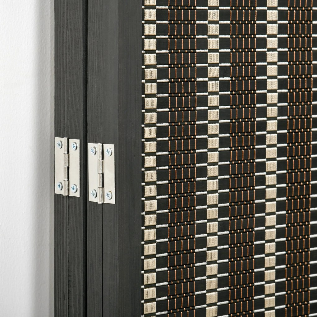 HOMCOM 4-panelový paraván 180 x 180 cm, bambusová zástěna, skládací, oddělovací stěna pro obývací pokoj, hnědá