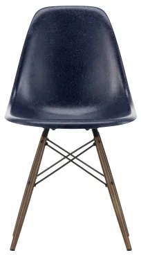 Eames Fiberglass chair DSW tmavě lakovaný javor námořní modrá Vitra