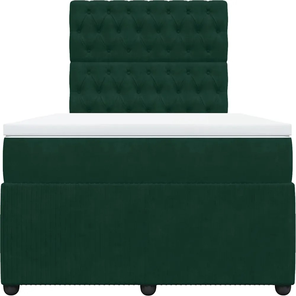 Box spring postel s matrací tmavě zelená 120x190 cm samet 3292295
