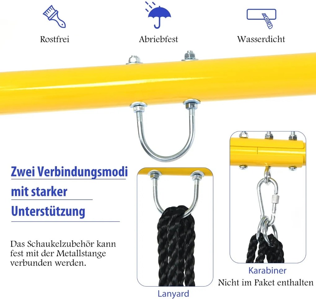 Costway Robustní kovová houpačka Rám zahradní houpačka A-frame modrá +