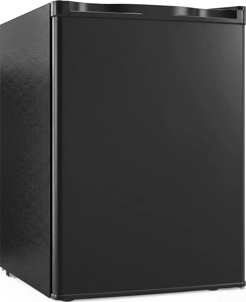 HOMCOM malá lednička 72,5 l s mrazákem, nastavitelný termostat, výměnné dveře, 43 dB, černá