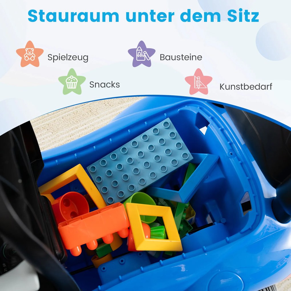 Costway 3 v 1 Tlačný vůz s madlem Tlačný vůz s ochrannou tyčí a úložným