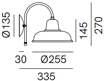 Il Fanale 243.06.OR Contrada, nástěnné svítidlo z mosazi a mědi, 1x15W E27, Ø 25,5cm