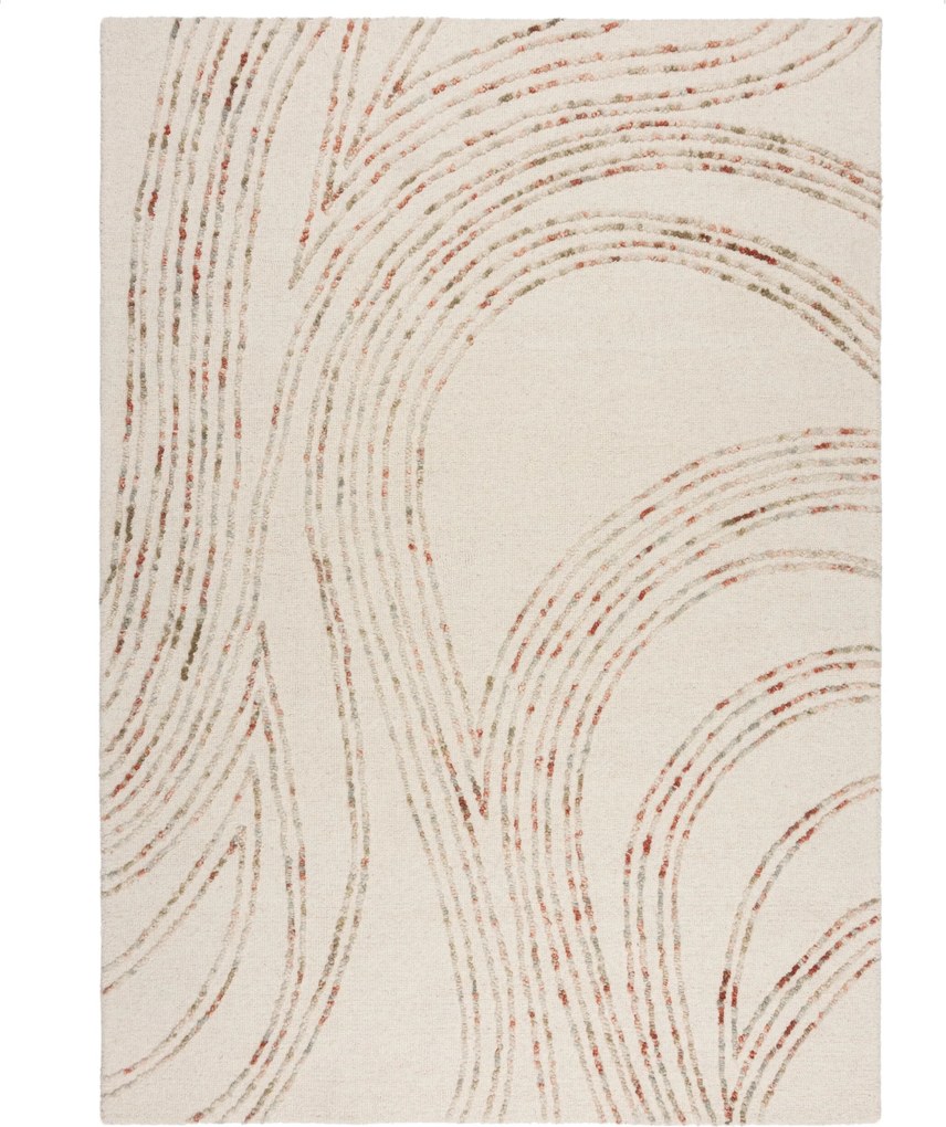 Flair Rugs, Kusový koberec Memphis Abstract Swirl Natural/Orange, 200x290, béžová, ložnice