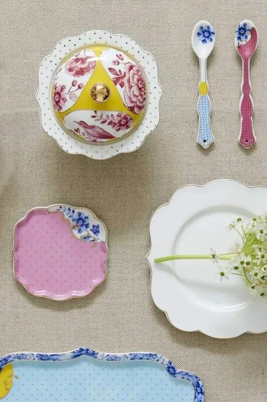 Pip Studio Royal Multi odkládací tácek na čajové sáčky, růžový