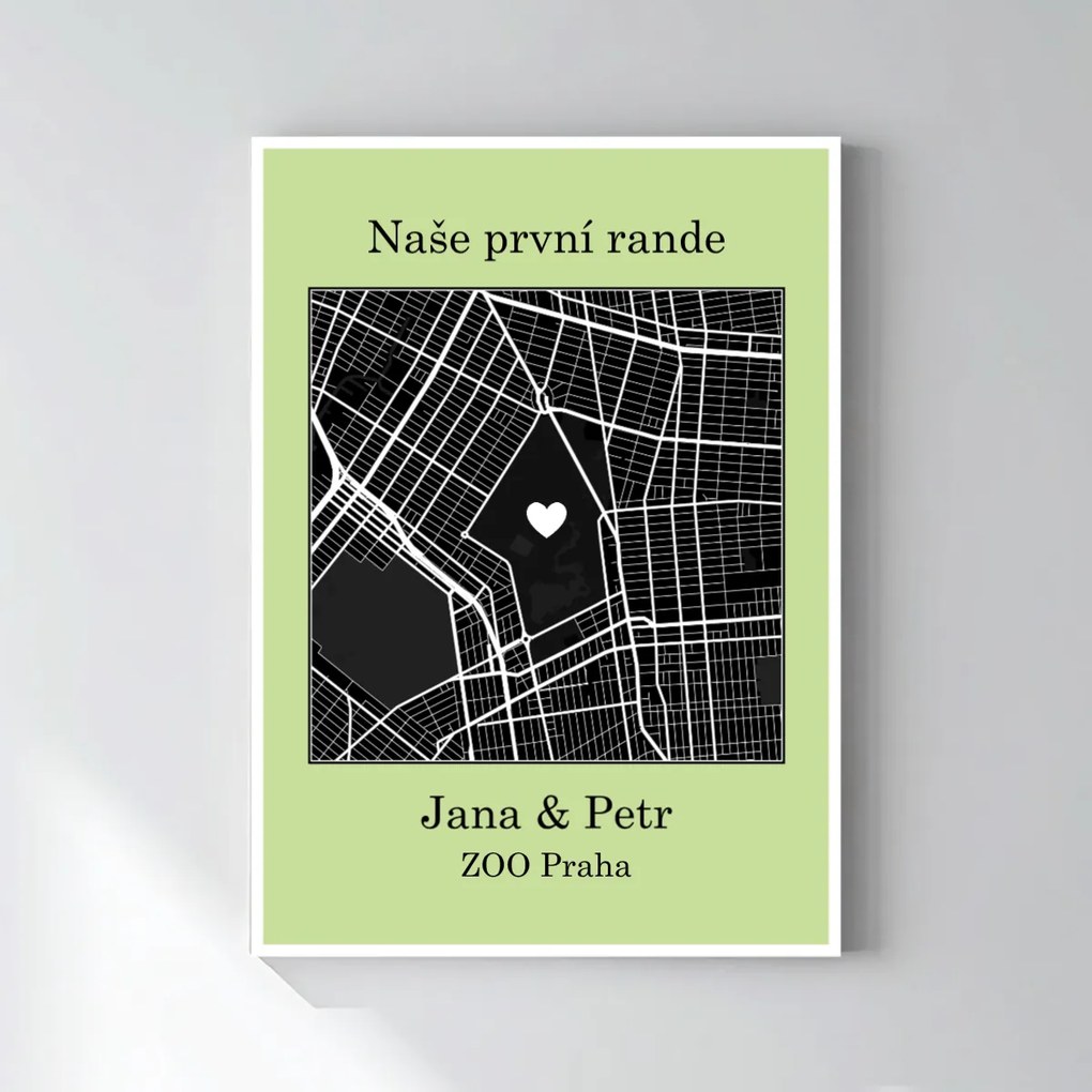 Personalizovaný magický fotoobraz v rámu - 50x70 - mapa