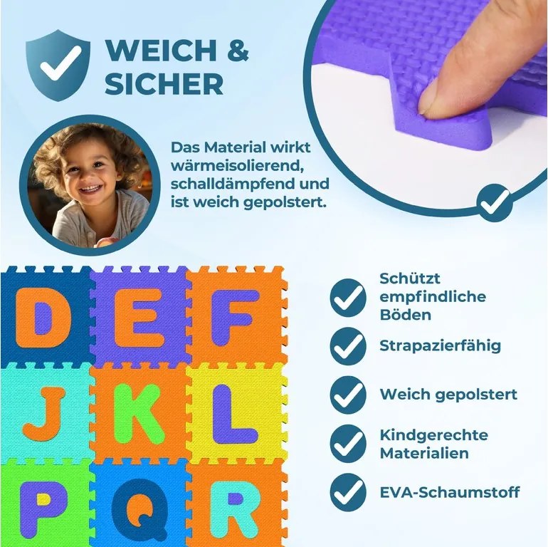 Puzzle podložka 86dílný vícebarevná