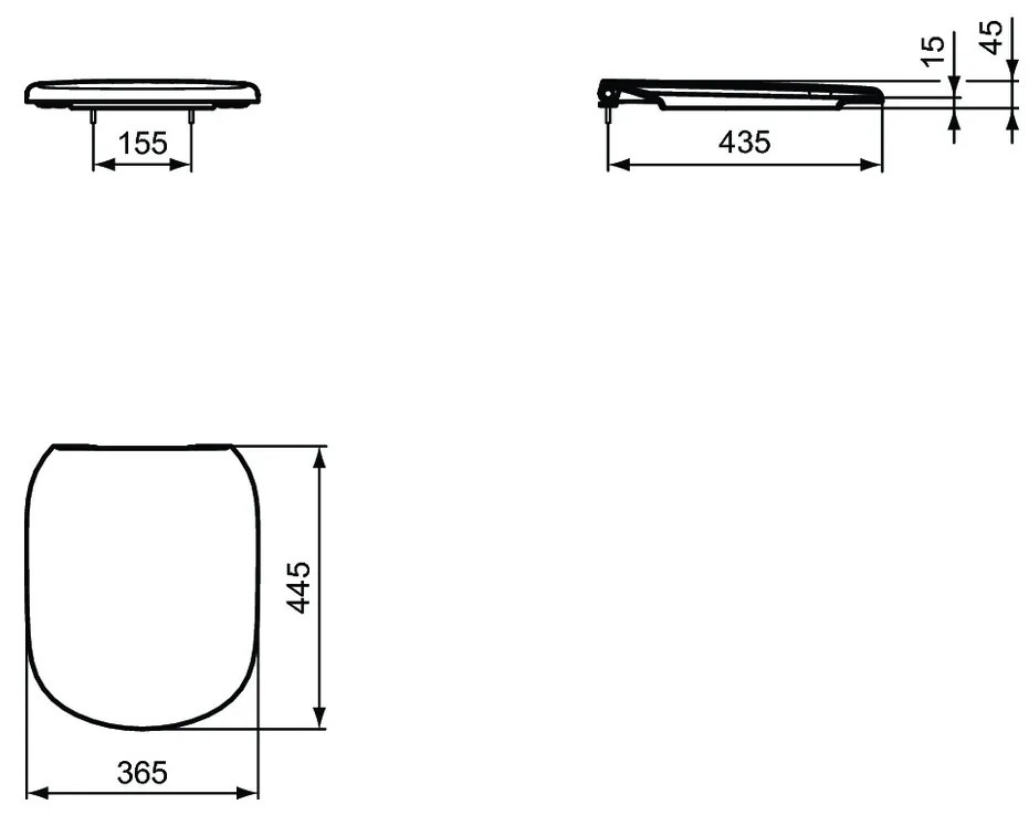 Ideal Standard Tesi - Klozetové sedátko wrapover Soft-Close, Bílá, T352901