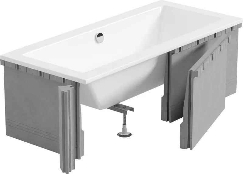 Mexen X-ST, polystyrenový plášť na obdélníkovou vanu 160-190 x 70-90 cm, bílá, 55021-00