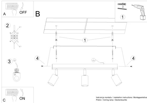 Sollux SL.1288 - Bodové svítidlo VERDO 3xGU10/10W/230V bílá