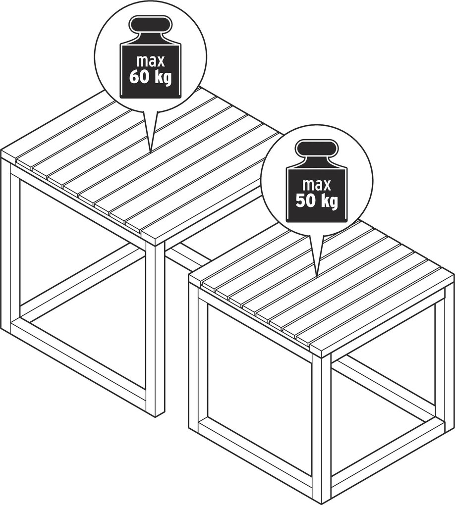 Tchibo - Odkládací stolky - barva: hnědá