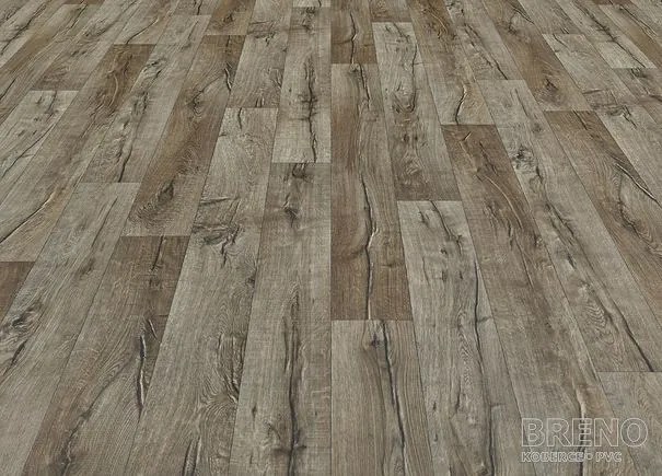 Breno PVC CALLISTO Hunter Oak S46 – tmavé dřevo, šíře 300 cm