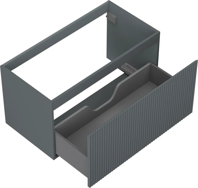 Mexen Rivel, koupelnová skříňka 90 cm, 1 zásuvka, drážkovaná, grafitová matná, 91A20-09047-1-BF66