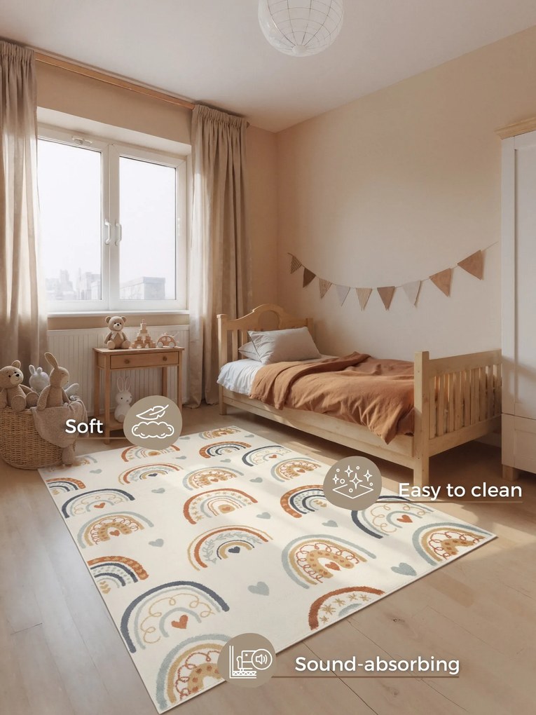 Hanse Home, Dětský koberec Adventures 106415 Cream Multicolor, 120x170, vícebarevná, dětský pokoj