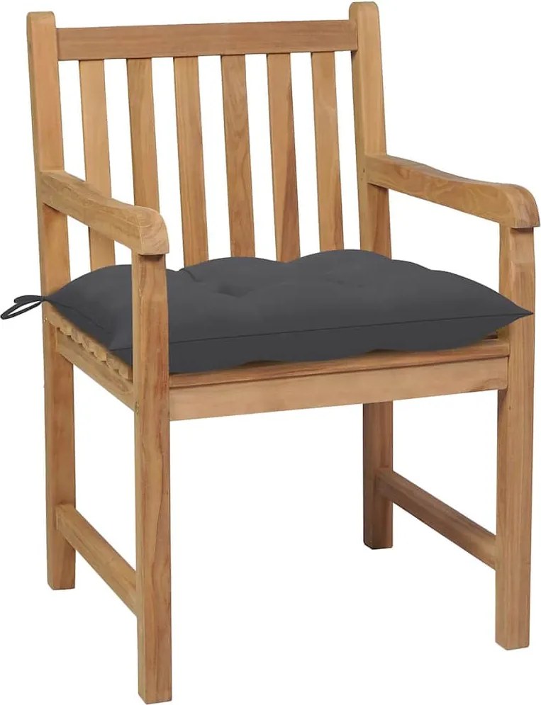 Zahradní židle 4 ks antracitové podušky masivní teak 3073019