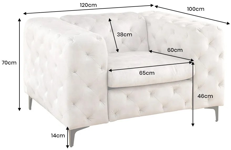 Designové křeslo Rococo šampaňský samet