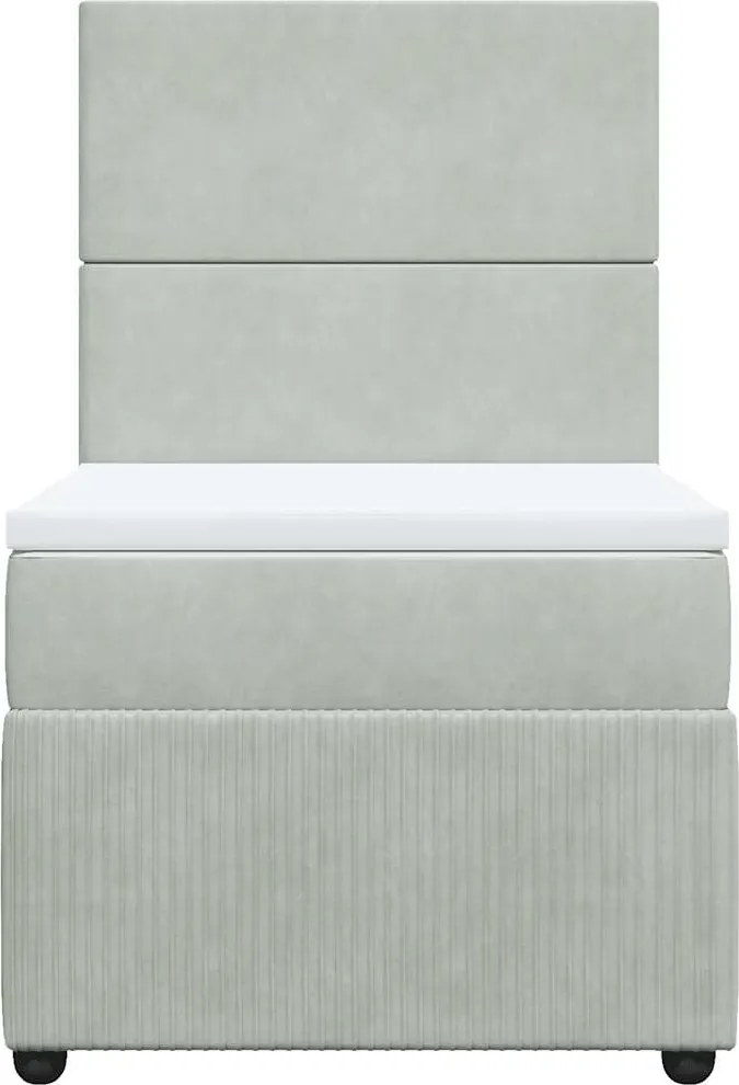 Box spring postel s matrací světle šedá 100x200 cm samet 3294556