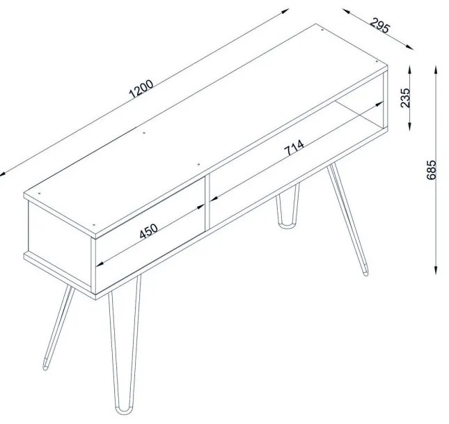 TV stolek LARA 120 cm bílý